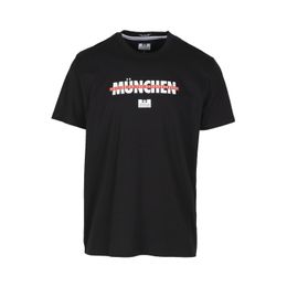 T-Shirt Weekend Offender "CITY SERIES Herren", Jungen, Gr. L, schwarz (schwarz, rot, muc), Jersey, 100% Baumwolle, normal normal, Rundhals, Shirts T-Shirt, T-Shirt Herren, leichtes Kurzarmshirt, Sporttrikot, Fanshirt, Sale