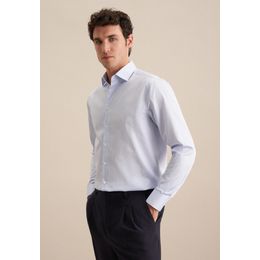 Businesshemd Seidensticker "Schwarze Rose", Herren, Gr. M40, normale &Auml;rmell&auml;ngen, blau, 100% Baumwolle, gestreift, regular fit, 2-Knopf-Manschette, Hemden, Regular 1/1 Kentkragen Gestreift