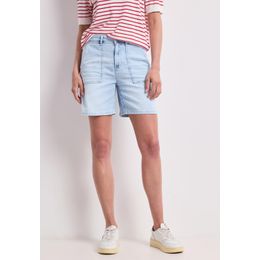 Comfort-fit-Jeans Street One, Damen, Gr. 26, bleached light blau wash, Jeans, 98% Baumwolle, 2% Elasthan, unifarben, kurz, Jeans, aus Baumwolle mit Stretchanteil