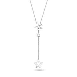 Collierkettchen Elli "Y-Kette Stern Astro Bezaubernd 925 Silber", silber, Halsketten, Damen, 45, ohne Stein, Silber 925 (Sterlingsilber), L: 45