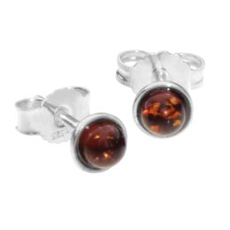 Paar Ohrstecker OSTSEE-SCHMUCK "OSTSEE-SCHMUCK Ohrstecker Classic 4 mm Ohrstecker Classic 4 mm", wei&szlig;, Ohrringe, Damen, 5mm rund, Silber 925 (Sterlingsilber)