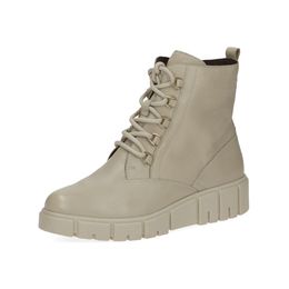 Schn&uuml;rstiefelette Caprice "Caprice Stiefelette Leder", Damen, Gr. 38, beige, Leder, Schuhe Schn&uuml;rstiefelette