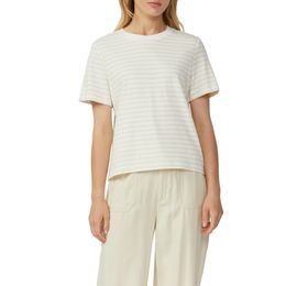 T-Shirt s.Oliver, Damen, Gr. 46, wei&szlig; (wei&szlig; beige), Obermaterial: 100% Baumwolle, gestreift, regular fit taillenbedeckt, Rundhals, Shirts T-Shirt, mit Streifen Muster