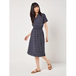 Midikleid Apricot "Midikleid", Damen, Gr. XS (34), N-Gr, blau (navy), Obermaterial: 100% Viskose CV., gemustert, normal, Kleider Midikleid, mit Taschen