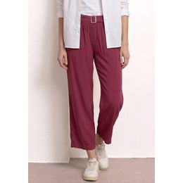 Stoffhose Street One, Damen, Gr. 34, L&auml;nge 26, truffle rot, Stoff, 100% Viskose, unifarben, comfort fit 7/8-L&auml;nge, Hosen Stoffhose, mit G&uuml;rtel