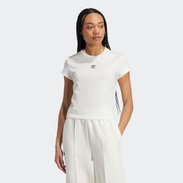 T-Shirt adidas originals "ESSENTIALS SLIM", Damen, Gr. XXL, wei&szlig; (cloud wei&szlig;), Obermaterial: 100% Baumwolle, Rundhals, Shirts T-Shirt, sportlicher Stil, schmale Silhouette, aus Single Jersey
