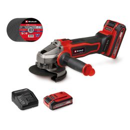 Akku-Winkelschleifer Einhell "TE-AG 18/125-2 Li (1x4,0Ah)", schwarz (schwarz, rot), B:24,1cm H:11,3cm L:29,6cm, Schleifmaschinen, Inkl. Akku und Ladeger&auml;t