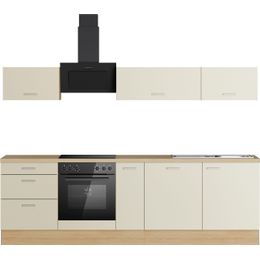 K&uuml;chenzeile KOCHSTATION "KS-Sion", k&uuml;che: natur, korpus: eichefarben, arbeitsplatte: eichefarben hell, B:270cm H:186cm T:60cm, Komplettk&uuml;chen-Sets, K&uuml;chenzeile, Breite 270 cm, neue Technik: OPTIsnap, wahlweise mit E-Ger&auml;ten