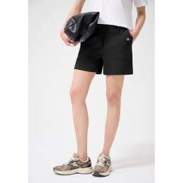 Shorts STREET ONE STUDIO, Damen, Gr. 34, schwarz, Stoff, 71% Viskose, 25% Polyester, 4% Elasthan, unifarben, loose fit kurz, Hosen Shorts, mit Elastikbund