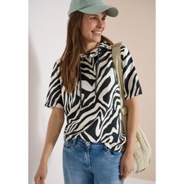 Kapuzenshirt Cecil, Damen, Gr. L (42), palm breeze gr&uuml;n, Stoff, 75% Viskose, 20% Polyester, 5% Elasthan, comfort fit normal, ohne Ausschnitt, abgesteppt, Shirts Kapuzenshirt, mit Kapuze mit Tunnelzugband