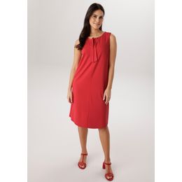 Jerseykleid Aniston SELECTED, Damen, Gr. 42, N-Gr, rot, Milano Rib, Obermaterial: 85% Viskose, 10% Polyester, 5% Elasthan, unifarben, knieumspielend, Rundhals, Kleider Jerseykleid, mit raffinierten Ausschnitt und Bindeb&auml;nder - NEUE KOLLEKTION