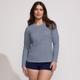 LANDS' END Schnelltrocknendes UPF 50 Sonnenschutz-Badeshirt, Damen,  Blau, Nylon-Mischung, by Lands' End
