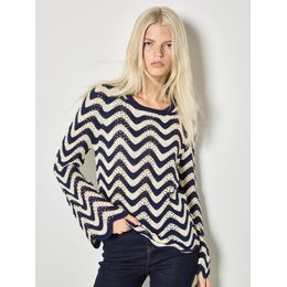 Strickpullover Apricot "Pullover", Damen, Gr. S (36), blau (navy), Strick, Obermaterial: 100% Polyester PES., Normale L&auml;nge, Bogenkante, Pullover Strickpullover, Gemustert