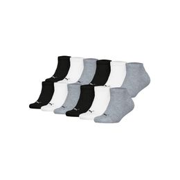 Sneakersocken Puma "Socken Plain Sneaker 12P 12er Pack", M&auml;dchen, Gr. 35-38, bunt (schwarz, wei&szlig;, grau), Obermaterial: 72% Baumwolle CO. 14% Polyamid PA. 12% Polyester PES. 2% Elasthan EL., Socken Sneakersocken