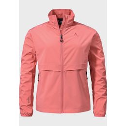Sch&ouml;ffel Outdoorjacke SCH&Ouml;FFEL "Jacket Graz L", Damen, Gr. 44, rosa (3245, rosa), Oberstoff : 90% Polyester 10% Elasthan (Coating: Polyurethan), relaxed fit, hoch geschlossener Ausschnitt, Jacken Outdoorjacke