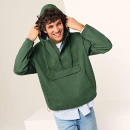 LANDS' END Kapuzen-Anorak aus Baumwolle, Herren,  Gr&uuml;n, Elasthan/Baumwoll-Mischung, by Lands' End