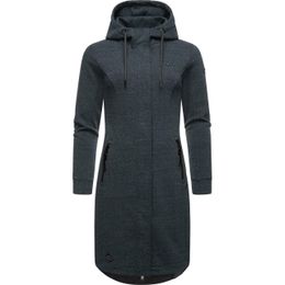 Kurzmantel Ragwear "Letti Long", Damen, Gr. M (38), schwarz, Fleece, Obermaterial: 54% Polyester, 41% Baumwolle, 5% Viskose, tailliert knieumspielend, hoch geschlossener Ausschnitt, &Auml;rmel ohne &Auml;rmelschlitz normaler Saum, M&auml;ntel Kurzmantel, &Uuml;bergangsjacke aus Fleece mit Kapuze