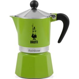 Espressokocher Bialetti "Rainbow", gr&uuml;n (aluminiumfarben, gr&uuml;n), 0,13 l, 3, Kaffeemaschinen, Aluminium
