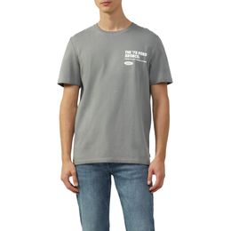 T-Shirt s.Oliver, Herren, Gr. L, grau (dunkelgrau), Jersey, Obermaterial: 100% Baumwolle, bedruckt, regular fit, Rundhals, Shirts T-Shirt, mit gro&szlig;em R&uuml;ckenprint