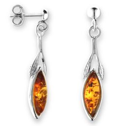 Paar Ohrh&auml;nger OSTSEE-SCHMUCK "- Jarla - Silber 925/000 - Bernstein" Gr. 33, silber (silber 925, silberfarben, wei&szlig;), Ohrringe, Damen, Silber 925 (Sterlingsilber)