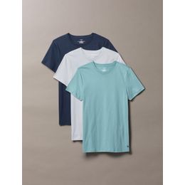 T-Shirt "S/S CREW NECK 3PK", Herren, Gr. L (52), bunt, Jersey, Obermaterial: 100% Baumwolle, Calvin Klein Underwear, Basic, klassisch h&uuml;ftlang, Rundhals, abgesteppt, Shirts T-Shirt, mit Logostickerei
