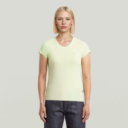 G-Star Raw V-Shirt G-STAR "Eyben", Damen, Gr. M (38), gr&uuml;n (bright pistache), Jersey, Obermaterial: 100% Baumwolle, unifarben, slim fit normal, V-Ausschnitt, Shirts, mit Label