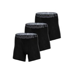 Boxershorts Under Armour "Boxershort UA PERFORMANCE COTTON - SOLID 6 IN 3PK 3er Pack", Herren, Gr. 3XL, schwarz, Obermaterial: 57% Baumwolle CO. 38% Polyester PES. 5% Elasthan EL., Unterhosen