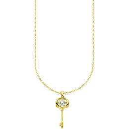 Kette mit Anh&auml;nger "Schmuck Geschenk Silber 925 Halskette mit Schl&uuml;sselanh&auml;nger", gold (gelbgoldfarben, kristallwei&szlig;), ANISTON JEWELRY & WATCHES, Halsketten, Damen, Silber 925 (Sterlingsilber), L: 60 B: 0,7mm, mit Zirkonia (synth.), B:0,7mm