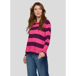 Strickpullover Rabe "Pullover", Damen, Gr. 42, pink, 46%Modal, 40%Polyacryl, 14%Polyamid, geringelt, oversize, gerader Abschluss, Pullover Strickpullover