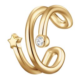 Glanzst&uuml;cke M&uuml;nchen Ohrklemme GLANZST&Uuml;CKE M&Uuml;NCHEN "GSM1278", gelb (gelbgold, wei&szlig;), Ohrringe, Damen, 14,mit Zirkonia, Silber 925 (Sterlingsilber), Ohrklemme Sterling Silber gelbgold Zirkonia wei&szlig;