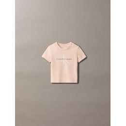 T-Shirt Calvin Klein Jeans "MONOGRAM SS T-SHIRT", M&auml;dchen, Gr. 80, spanish villa, Jersey, Obermaterial: 93% Baumwolle, 7% Elasthan, unifarben, regular fit h&uuml;ftlang, Rundhals, Shirts T-Shirt, f&uuml;r Babys bis 2 Jahre, mit Logo-Druck