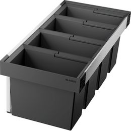 M&uuml;lltrennsystem Blanco "Flexon II 90/4", schwarz, B:40cm H:34cm T:85cm, Kunststoff, M&uuml;lleimer, M&uuml;lltrennsystem, Kunststoff, Stahlblech, 900 mm Untermass