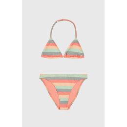 O`Neill Triangel-Bikini O'NEILL "ESSENTIALS TRIANGLE BIKINI SET", M&auml;dchen, Gr. 176 (170), N-Gr, bunt (stipple stri), Obermaterial: 82% Polyamid, 18% Elasthan, Bikini-Sets Triangel-Bikini
