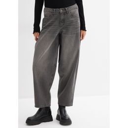 bonprix Ballon-Jeans Mid Waist, grau, Gr.52, Ballon-Jeans Mid Waist, 99% Baumwolle