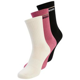 Basicsocken BOSS "3P QS Iconic CC SP W", M&auml;dchen, Gr. 35-38, bunt (open miscellaneous 960), Baumwollmischung, Socken, kontrastfarbene Details