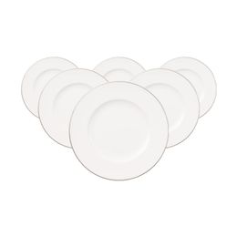 Villeroy & Boch Brotteller VILLEROY & BOCH "Brotteller Anmut Platinum No.1 &oslash; 16,4 cm 6er Set wei&szlig;", wei&szlig;, Speiseteller