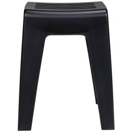 Badhocker Wenko "Kumba", schwarz, B:38cm H:47cm T:32cm, 100% Polypropylen, Hocker, Badhocker, belastbar bis 120 kg
