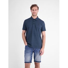Poloshirt Lerros "Polo aus leichtem Baumwollmischgewebe mit griffiger Haptik", Herren, Gr. L, storm blau, 77% Baumwolle, 20% Polyester, 3% Elasthan, ohne Ausschnitt, Shirts