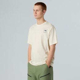 T-Shirt The North Face "M COORDINATES TEE S/S", Herren, Gr. S, wei&szlig; (wei&szlig; dune), Obermaterial: 100% Baumwolle, Rundhals, Shirts T-Shirt, sportlicher Stil, kurze &Auml;rmel, mit auff&auml;lliger R&uuml;cken-Grafik