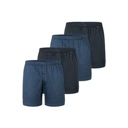Boxershorts Schiesser "Boxershort 4er Pack", Herren, Gr. XL, blau (dunkelblau), Obermaterial: 100% Baumwolle CO., Unterhosen