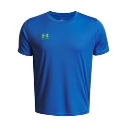 T-Shirt Under Armour "CHALLENGER", Jungen, Gr. XL, gelb (blau atlantis,, high vis gelb), Obermaterial: 100% Polyester, normal, Rundhals, Shirts T-Shirt, F&uuml;r Kinder