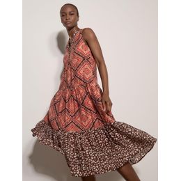 Midikleid Apricot "Minikleid", Damen, Gr. XS (34), N-Gr, orange, gewebt, Obermaterial: 70% Viskose CV. 30% Nylon NY., Modern, V-Ausschnitt, Kleider Midikleid, Druck