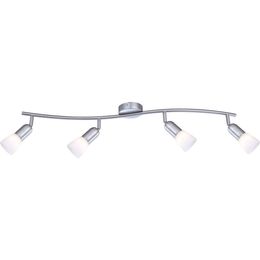 Globo LIGHTING Deckenstrahler "CATHY", silber (nickel matt), 1 Stk., Leuchten, Deckenstrahler/Glas wei&szlig;/Flur/Wohnzimmer, Deckenstrahler