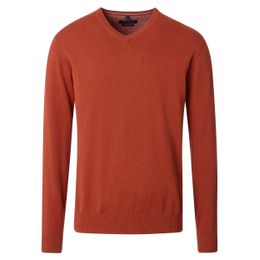 Strickpullover Casamoda "Casamoda Pullover uni", Herren, Gr. L, orange, 100% Baumwolle, Pullover Strickpullover