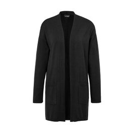 Strickjacke GOLDNER "Kurzgr&ouml;&szlig;e Strickjacke aus Viskose-Baumwoll-Mix", Damen, Gr. 21, schwarz, Obermaterial: 60% Viskose CV. 40% Baumwolle CO., figurumspielend, eng Rippb&uuml;ndchen, Strickjacken Strickjacke, keine/nicht relevant
