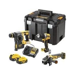 Dewalt Akku-Bohrschrauber, -Kombihammer und -Winkelschleifer Set DCK330P2T, 18Volt, Werkzeug-Set gelb/schwarz, Kombopack, 2x Li-Ionen Akku 5,0Ah, in T STAK-Box VI