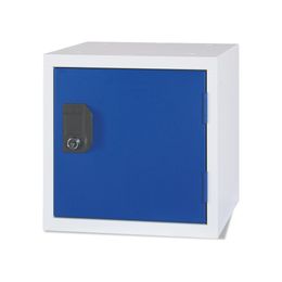 STIER Schlie&szlig;fachw&uuml;rfel 450 x 450 x 450 mm lichtgrau enzianblau stapelbar (907632)