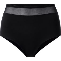 w&auml;schepur Damen Taillenslip mit Mesh-Einsatz schwarz, Gr&ouml;&szlig;e 44/46