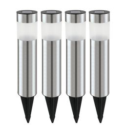 Eglo Leuchten Eglo SHINE 4er Set Solar-Wegeleuchte LED Edelstahl, 4-flammig