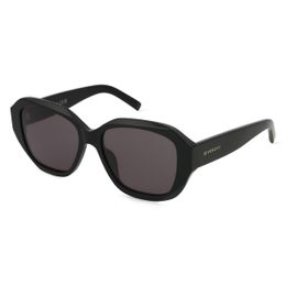 Givenchy GV40075I | Damen-Sonnenbrille | Fassung: Vollrand, Rund, Kunststoff, Schwarz Gl&auml;nzend | Glasfarbe: Grau